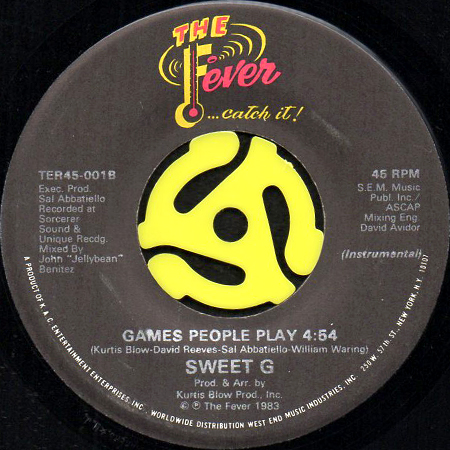 SWEET G / GAMES PEOPLE PLAY (45's) - Breakwell Records