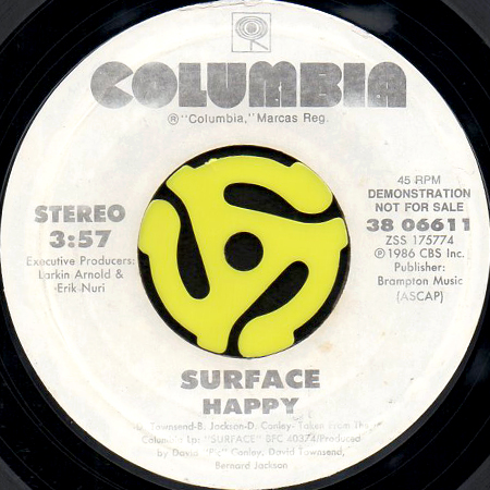 SURFACE / HAPPY (45's) (WHITE PROMO) - Breakwell Records