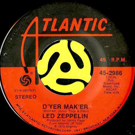LED ZEPPELIN / D'YER MAK'ER b/w THE CRUNGE (45's) - Breakwell Records