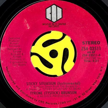 TYRONE (TYSTICK) BRUNSON / STICKY SITUATION (45's) - Breakwell Records
