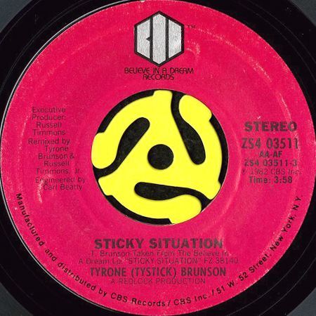 TYRONE (TYSTICK) BRUNSON / STICKY SITUATION (45's) - Breakwell Records