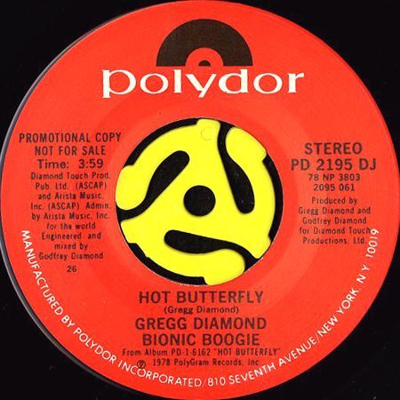 GREGG DIAMOND BIONIC BOOGIE / HOT BUTTERFLY (45's) (PROMO) - Breakwell ...