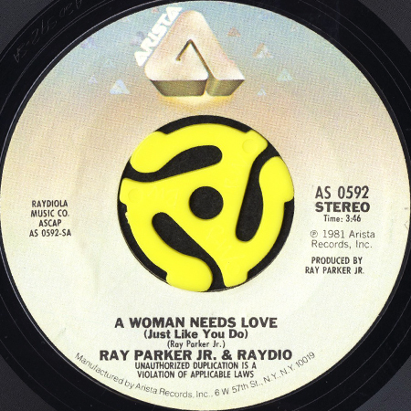RAY PARKER JR. & RAYDIO / A WOMAN NEEDS LOVE (JUST LIKE YOU DO) (45's) - Breakwell Records